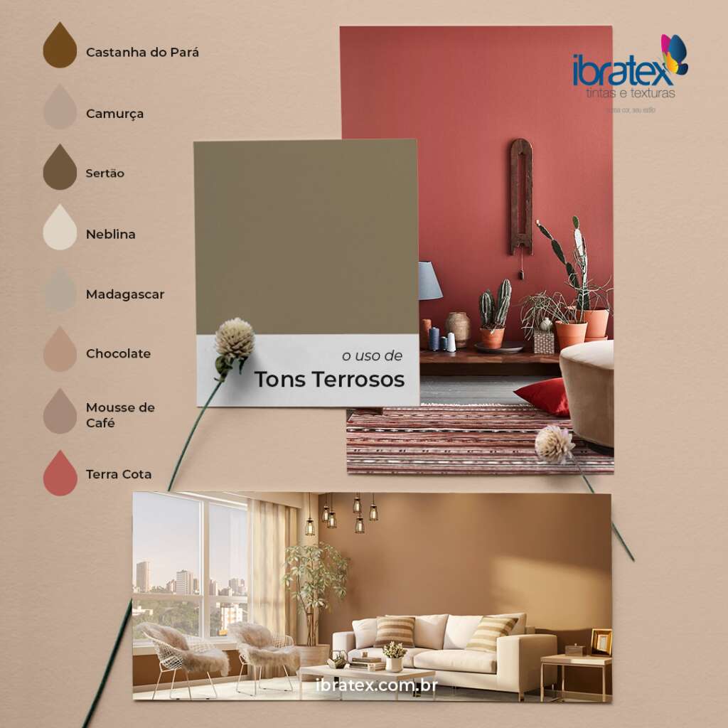 O Uso de Tons Terrosos - Ibratex - Tintas e Texturas - Nossa Cor, Seu ...